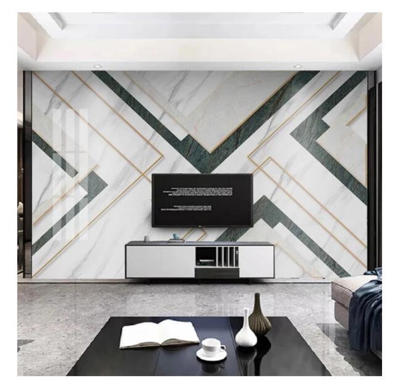 Geometric Marble Pattern Wallpaper Wall Murals - Etsy