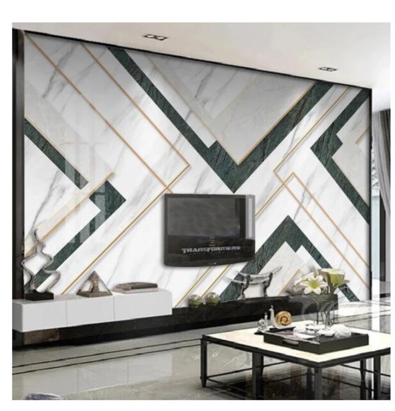 Geometric Marble Pattern Wallpaper Wall Murals - Etsy