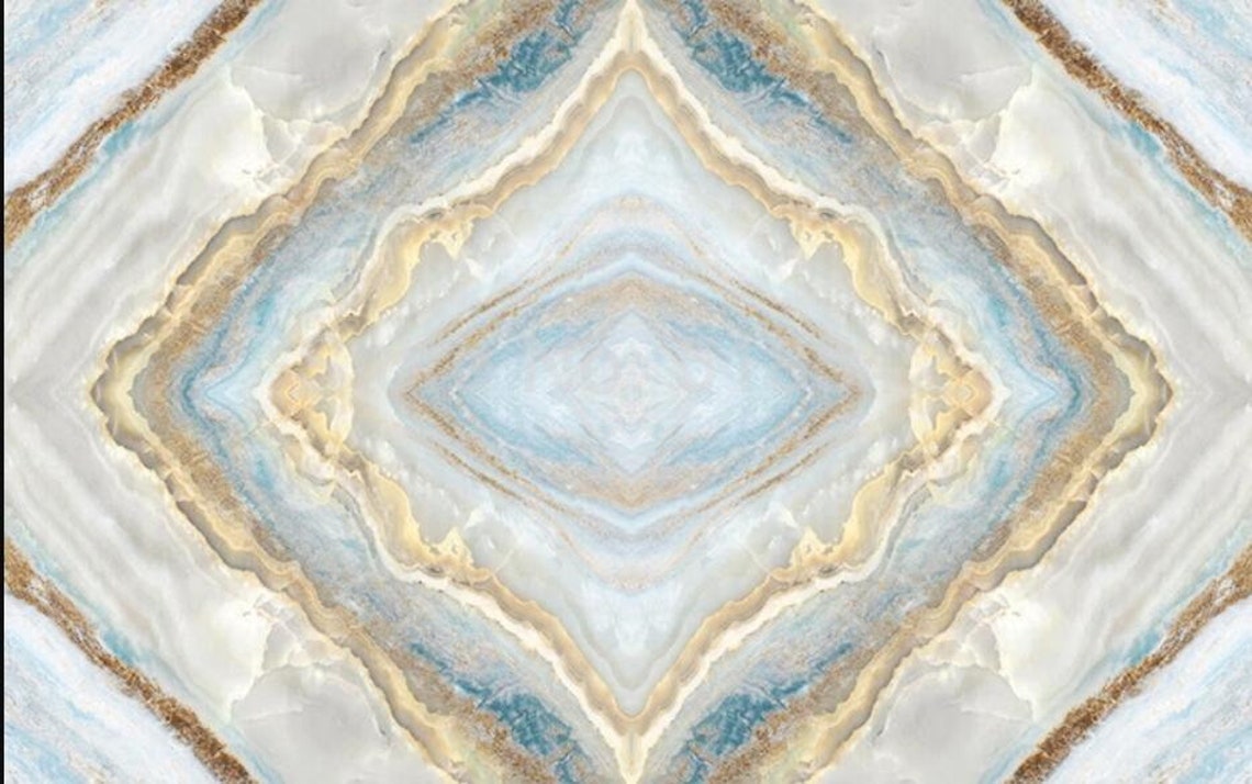 European Style Classic Blue Marble Pattern Mural Wallpaper Interior ...