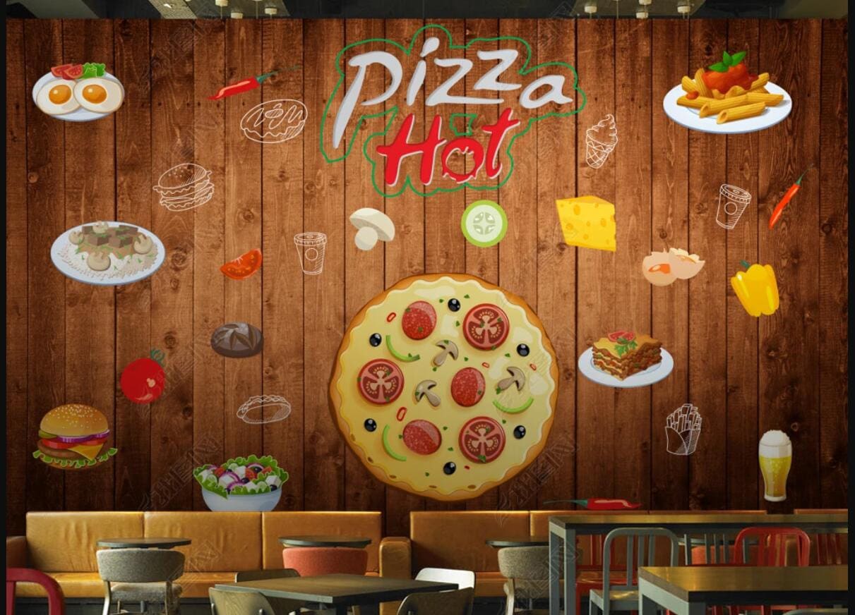 Wood Background Pizza Shop Background Shop Decoration Pizza Fast Food ...