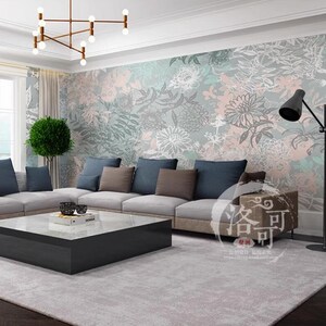 American Pastoral Floral Patterns Wallpaper, Abstract Flowers Rustic ...