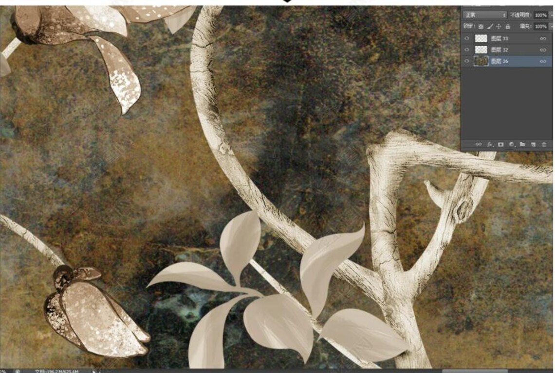 Abstract Magnolia Tree Flowers Wallpaper Wall Mural Home Decor - Etsy