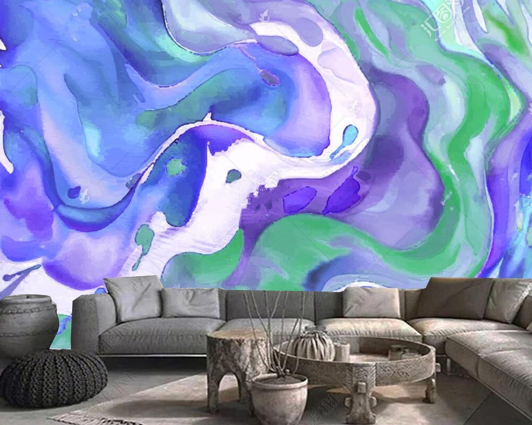 Watercolor Fluid Texture Watercolor Hand Painting Wallpaper Wall Murals ...