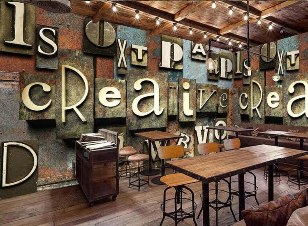 Original Metal English Letters Nostalgic Retro Restaurant and Bar Wall ...
