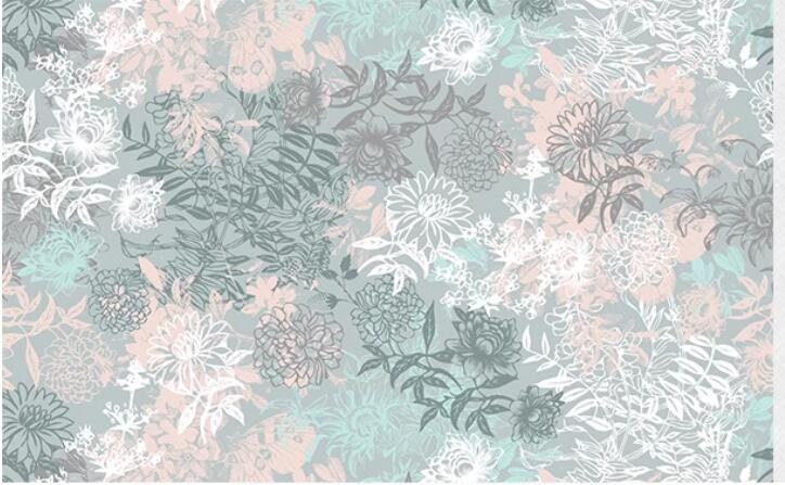 American Pastoral Floral Patterns Wallpaper, Abstract Flowers Rustic ...