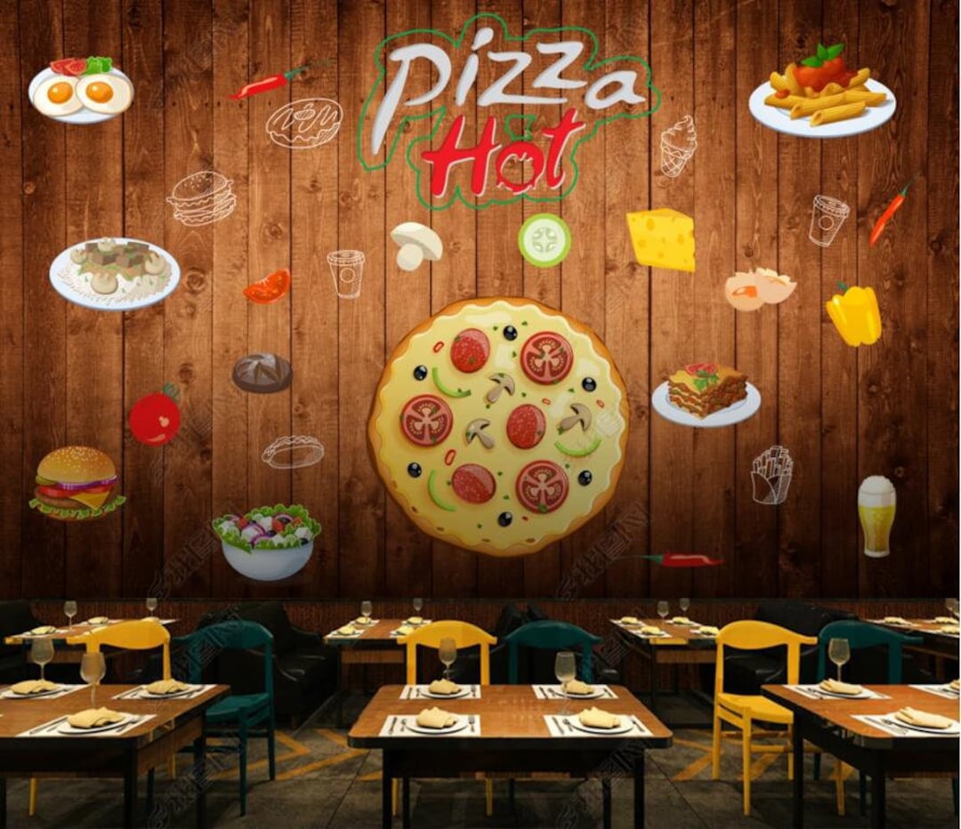Wood Background Pizza Shop Background Shop Decoration Pizza Fast Food ...