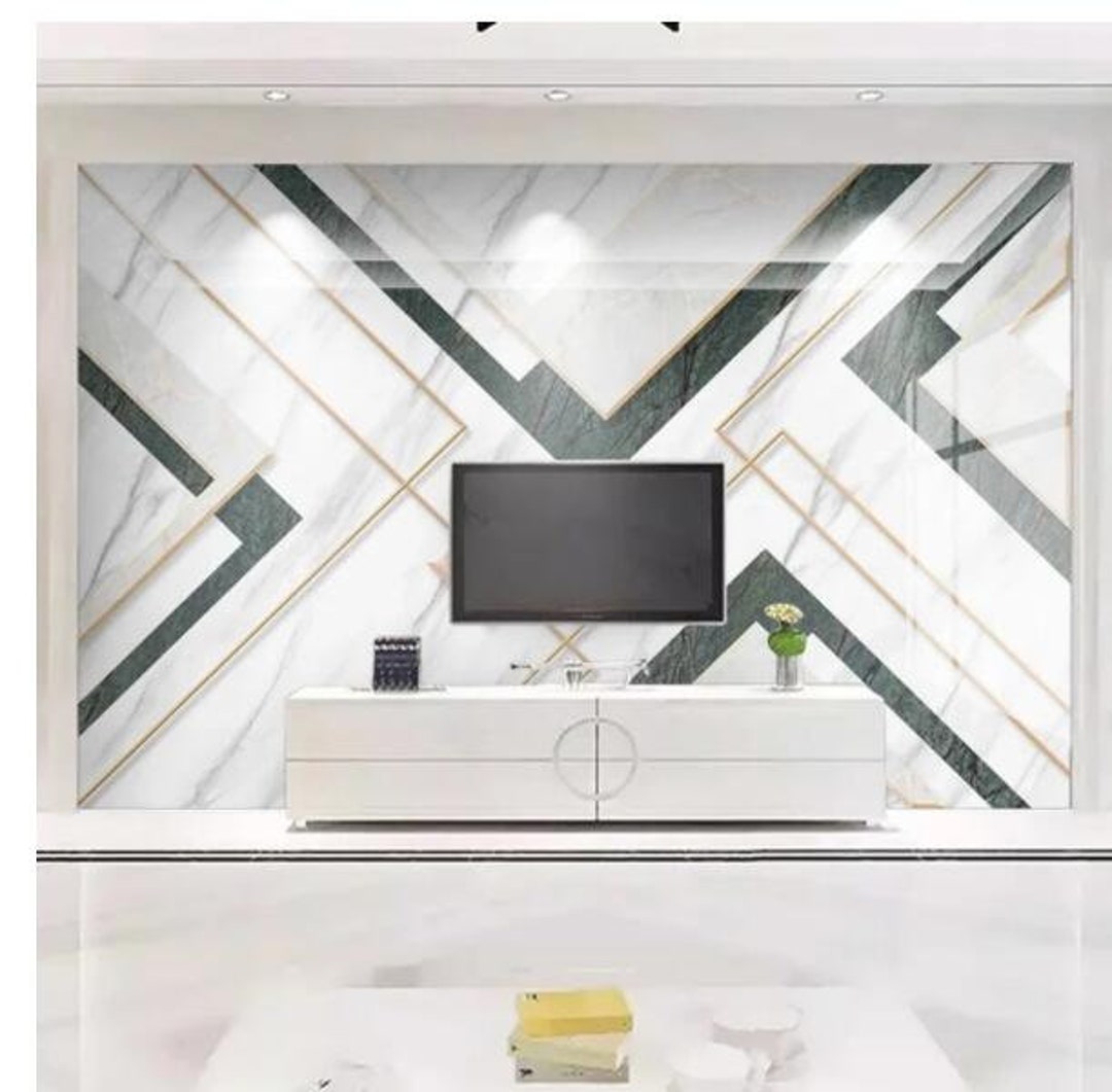 Geometric Marble Pattern Wallpaper Wall Murals - Etsy