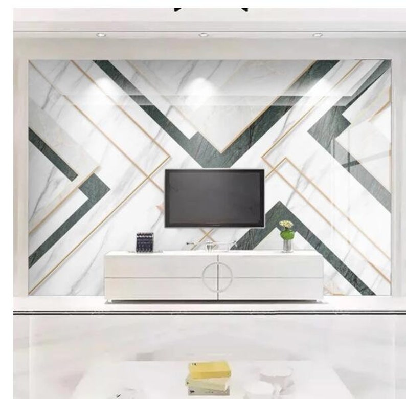 Geometric Marble Pattern Wallpaper Wall Murals - Etsy