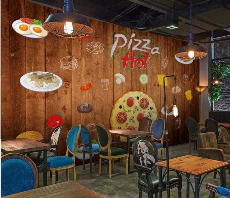 Wood Background Pizza Shop Background Shop Decoration Pizza Fast Food ...