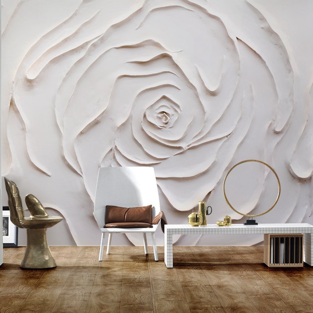 3D Rose Big Flower Wallpaper Wall Mural Home Decor - Etsy