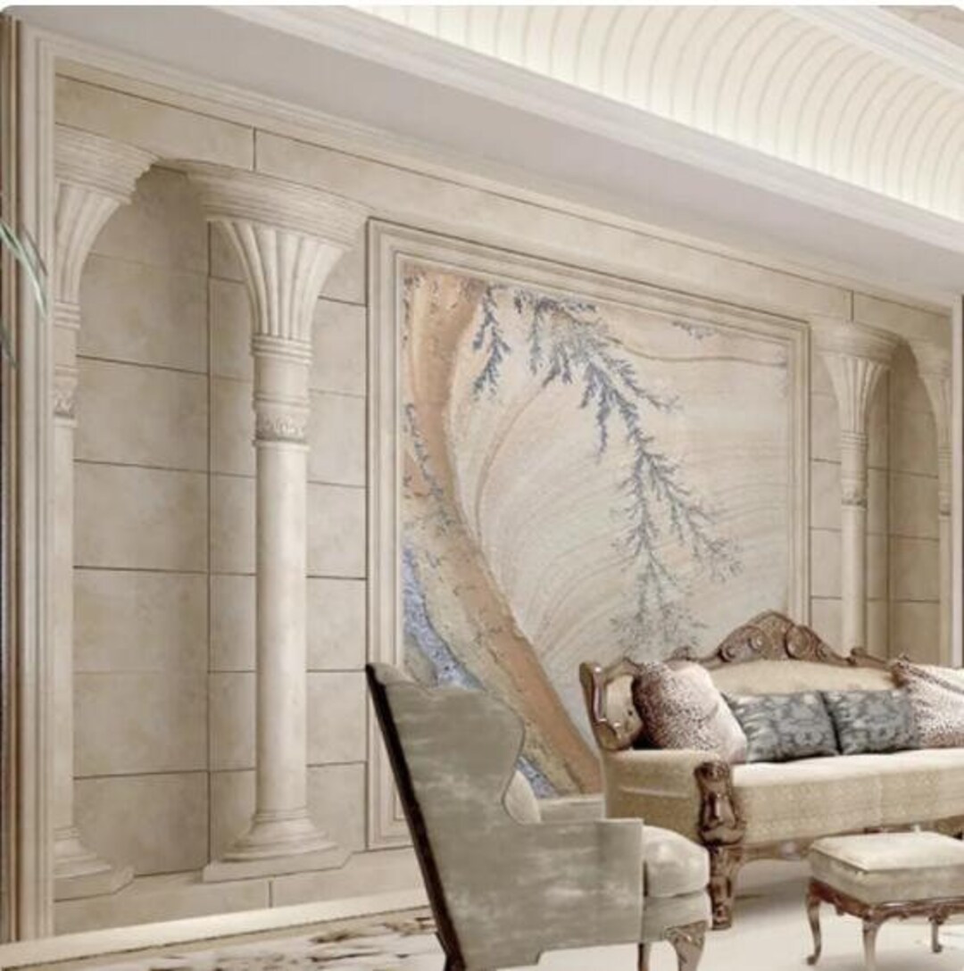 European Style 3D Roman Column Marble Wallpaper Mural Wall Decor - Etsy
