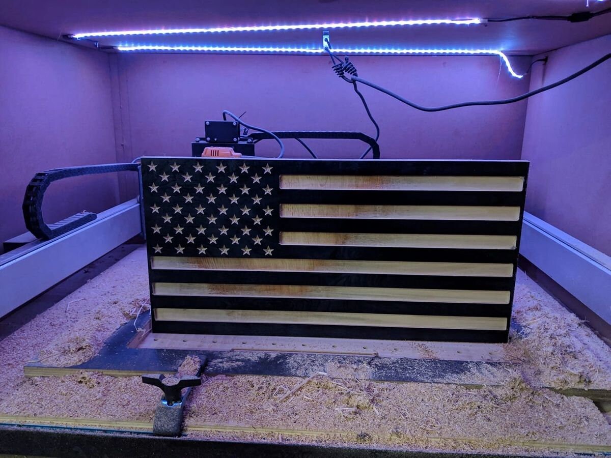 American Flag CNC carved flag | Etsy