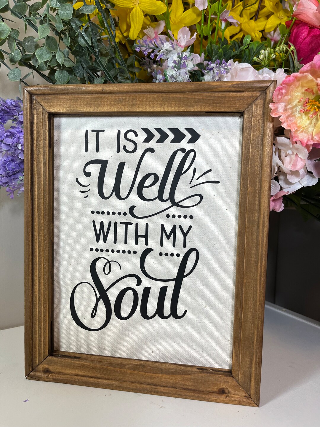 It is Well With My Soul, Reverse Canvas Frame, Rustic, Country ...