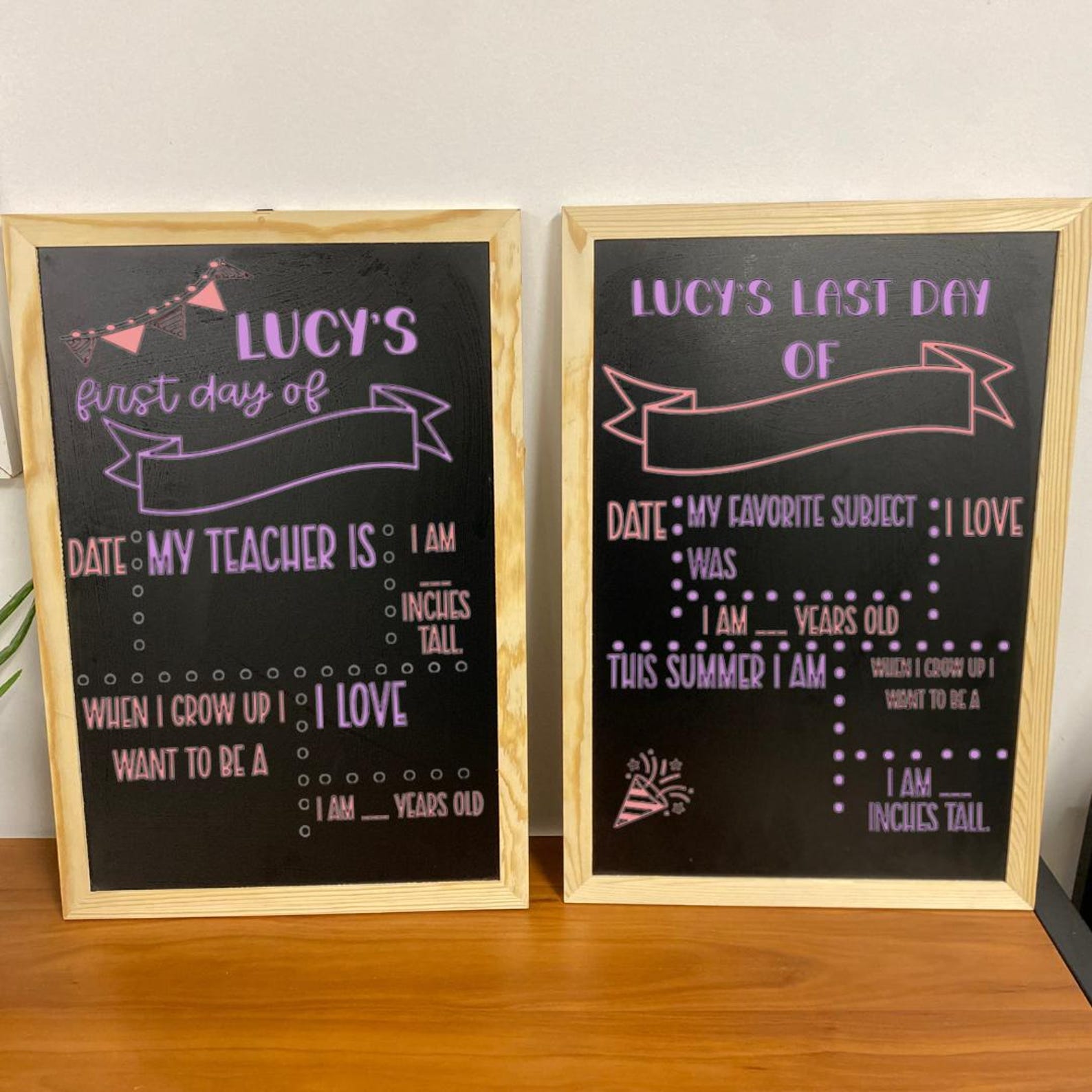 First and Last Day of School Chalkboard: Personalized Keepsake - Etsy