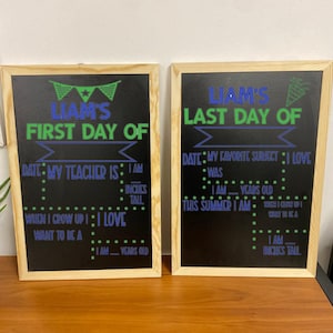 First and Last Day of School Chalkboard: Personalized Keepsake - Etsy