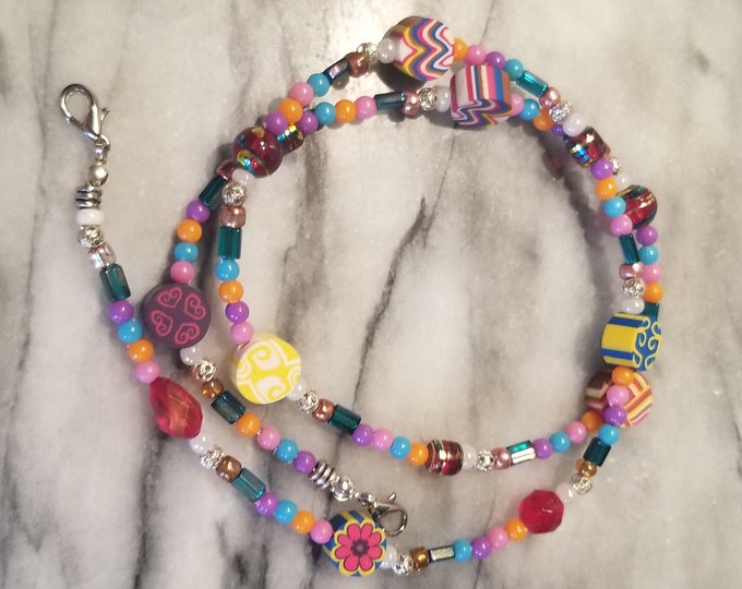 Face Mask Lanyard Rainbow Beaded Mask Holder Face Mask Holder - Etsy
