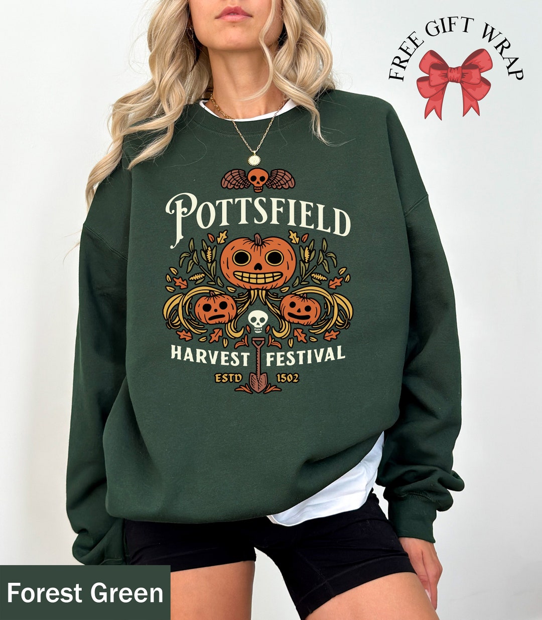 Pottsfield Harvest Festival Sweatshirt, Vintage Cartoon Shirt, Spooky ...