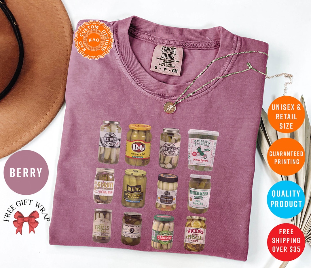 Vintage Canned Pickles T-shirt: Comfort Colors Shirts, Pickle Lover Tee ...