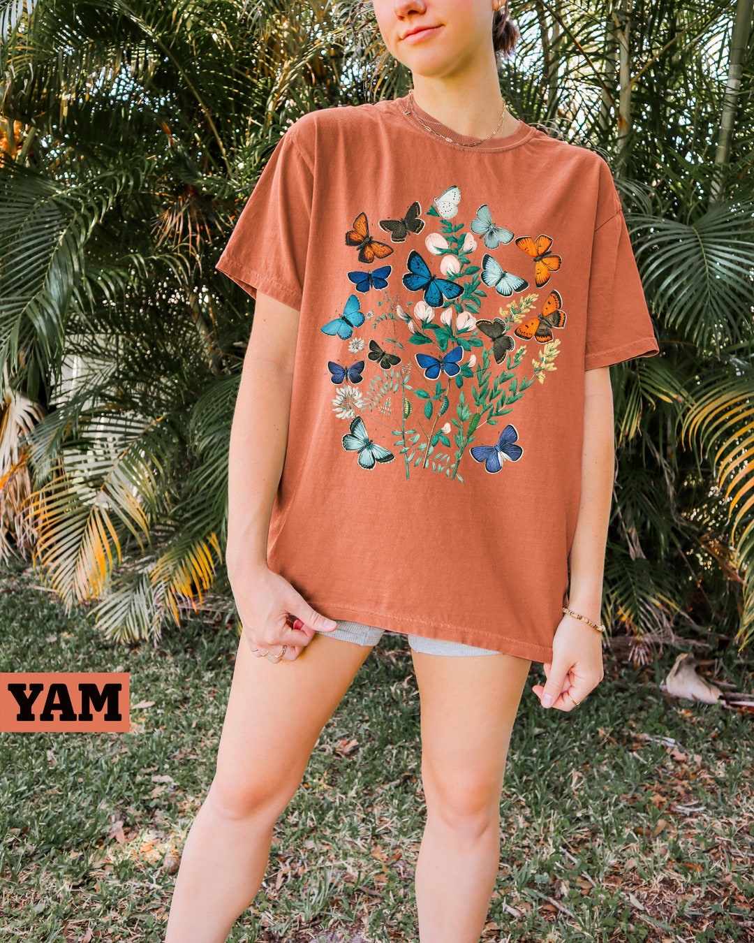 Comfort Colors Boho Moth Shirt, Retro Wild Flower T-shirts, Trendy ...