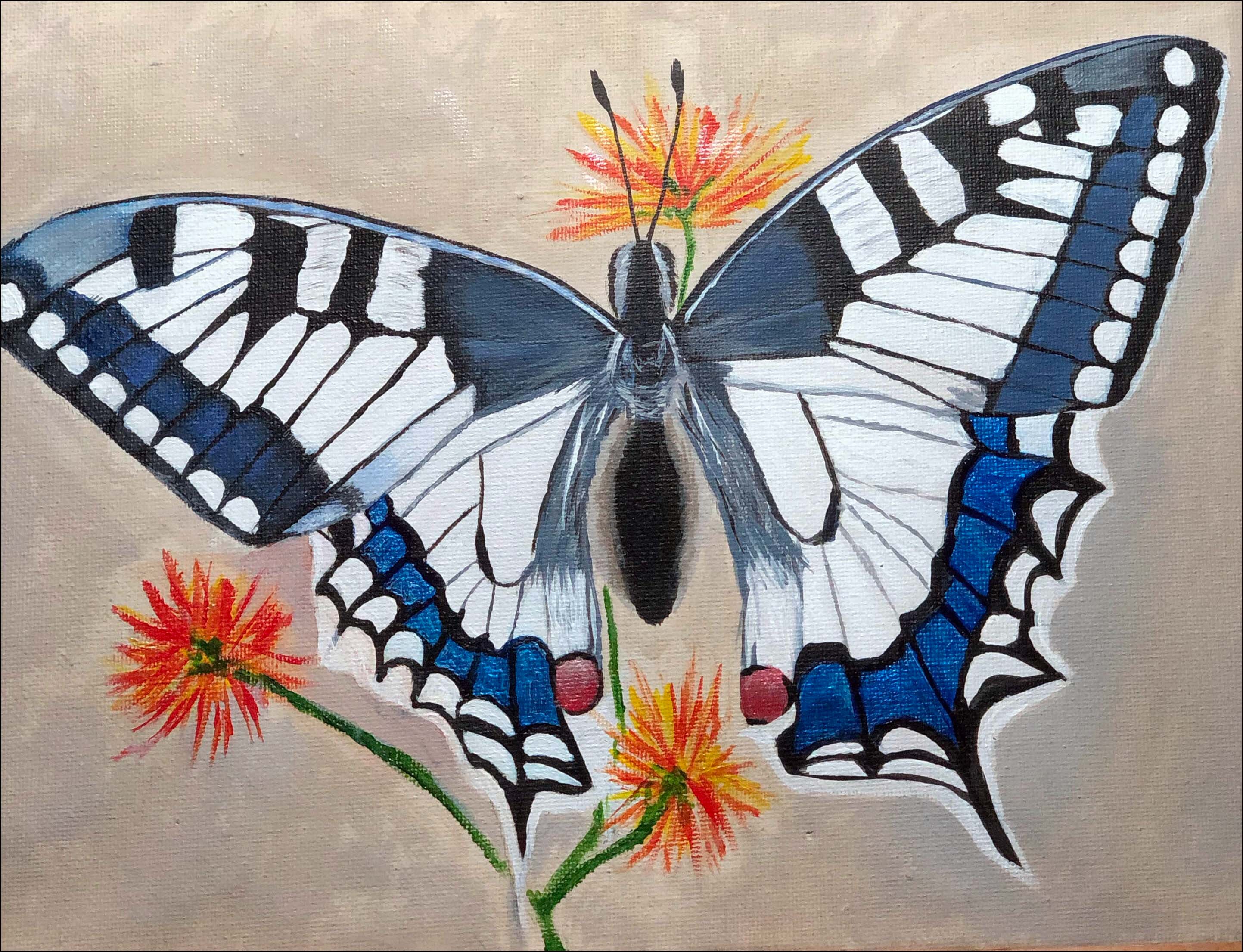 Butterfly Art Original Acrylic Painting on Canvas or Prints for Nursery ...