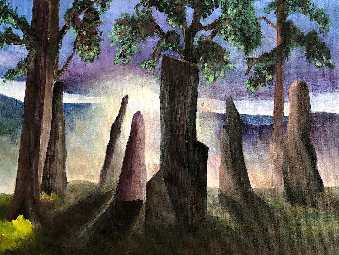 Outlander Standing Stones Art Original Acrylic Painting on Canvas or ...