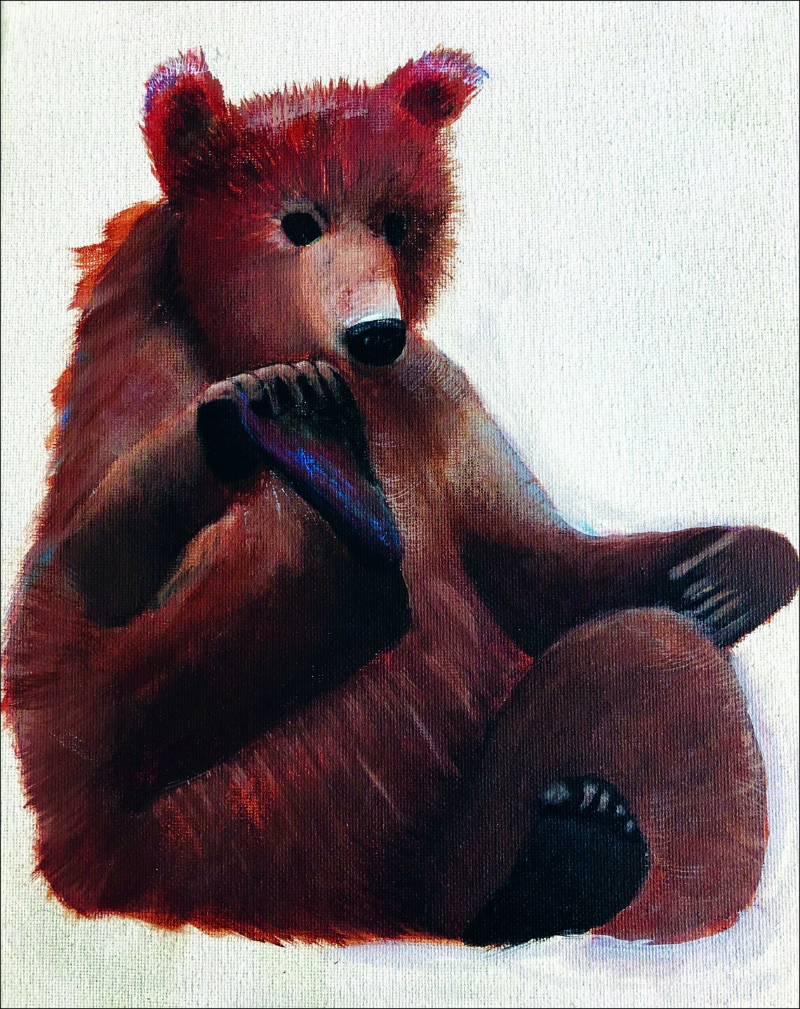 Bear Cub Art Original Acrylic Painting on Canvas or Prints for Nursery ...