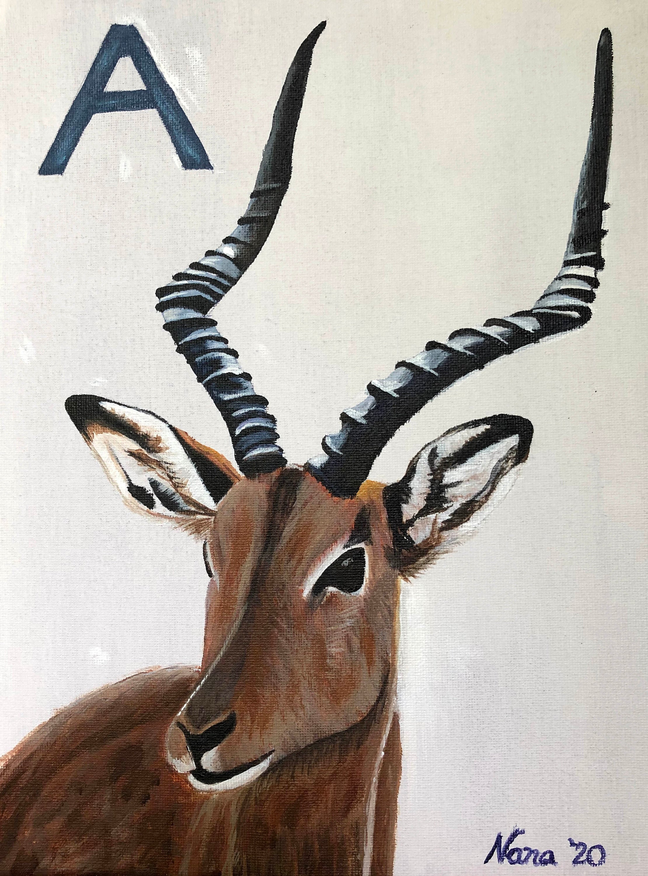 Antelope Art Original Acrylic Painting on Canvas or Prints for Nursery ...