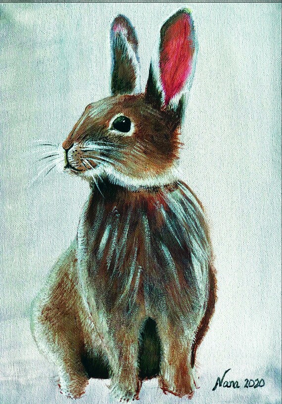 Rabbit Acrylic Painting