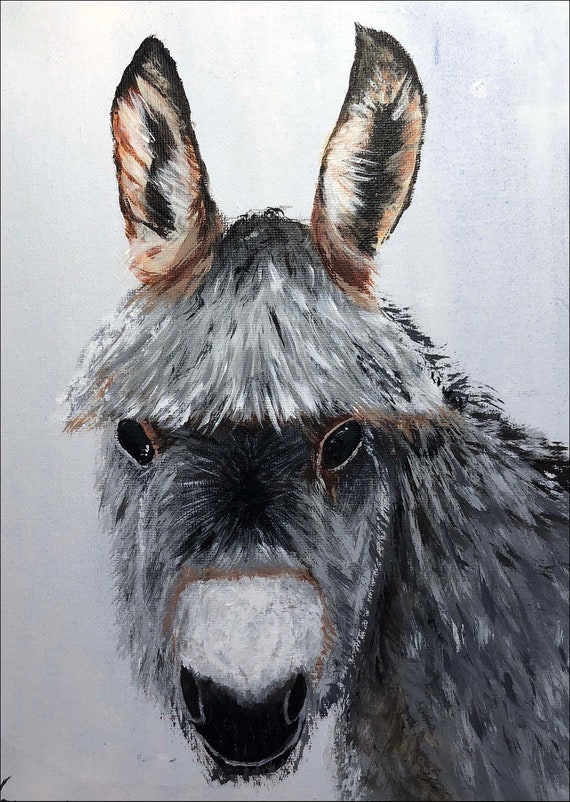 Donkey Art Original Acrylic Painting on Canvas or Prints for | Etsy