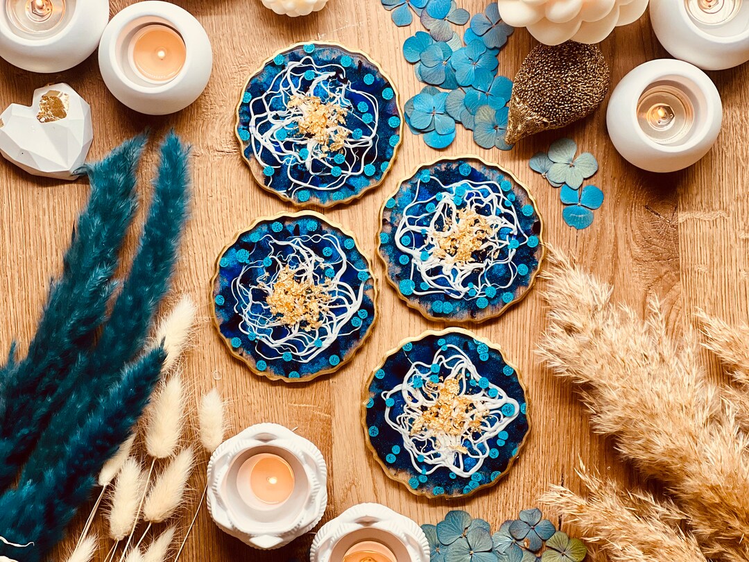Resin Set, Coasters, Resin Art Coasters, Gift Set, Gift, Resin Art Set ...