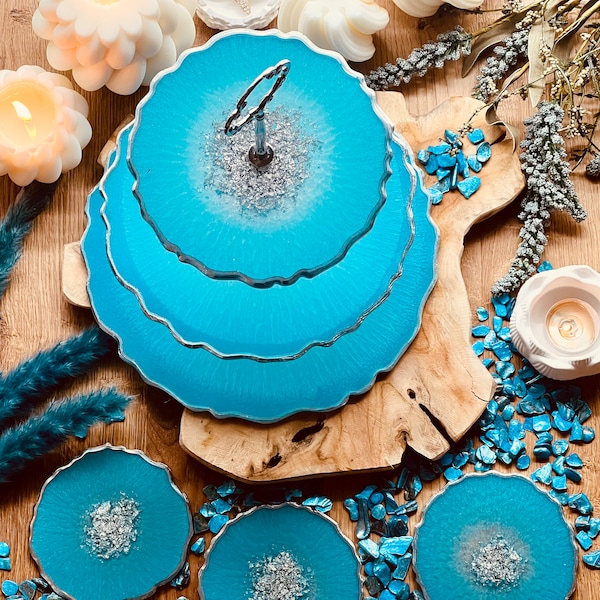 Turquoise Cake Stand - Etsy