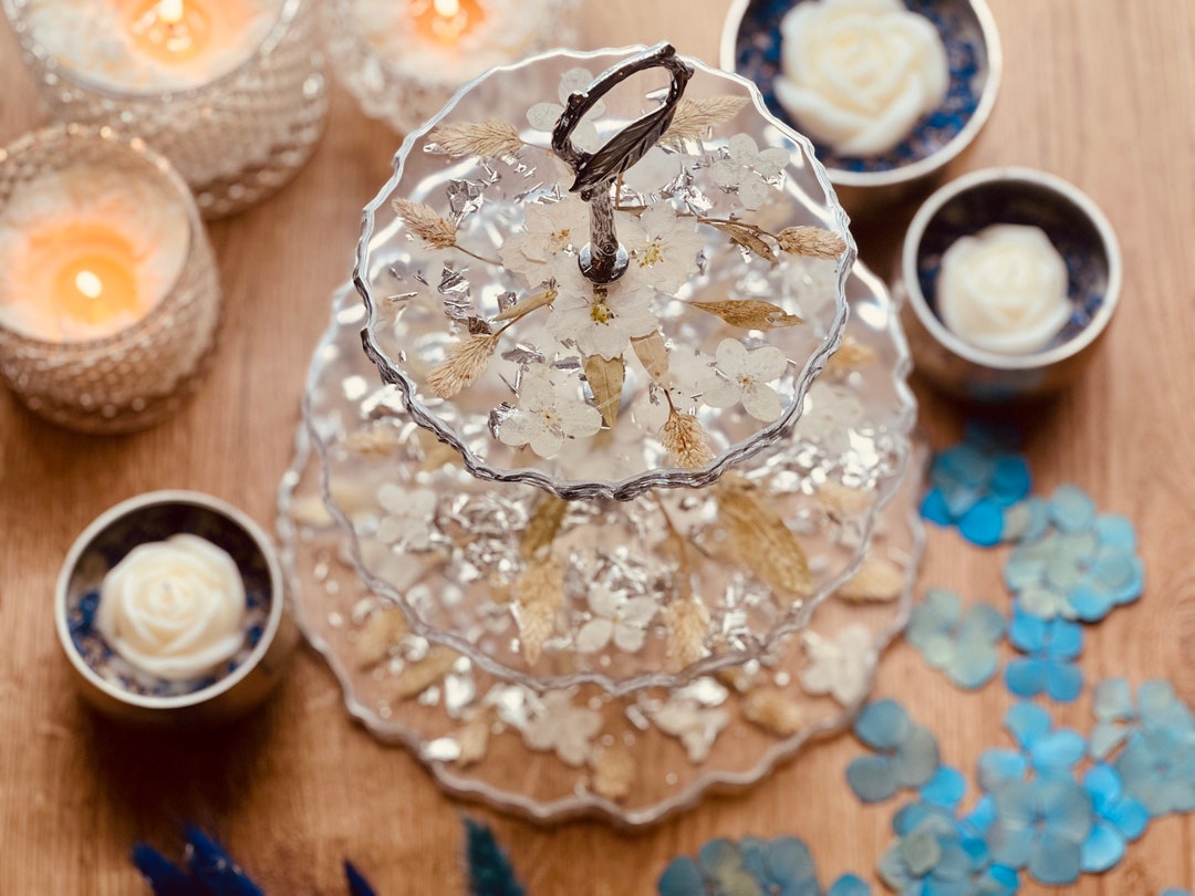 Flower Cake Stand Hydrangea Resin Cake Stand Resin Art Cake - Etsy