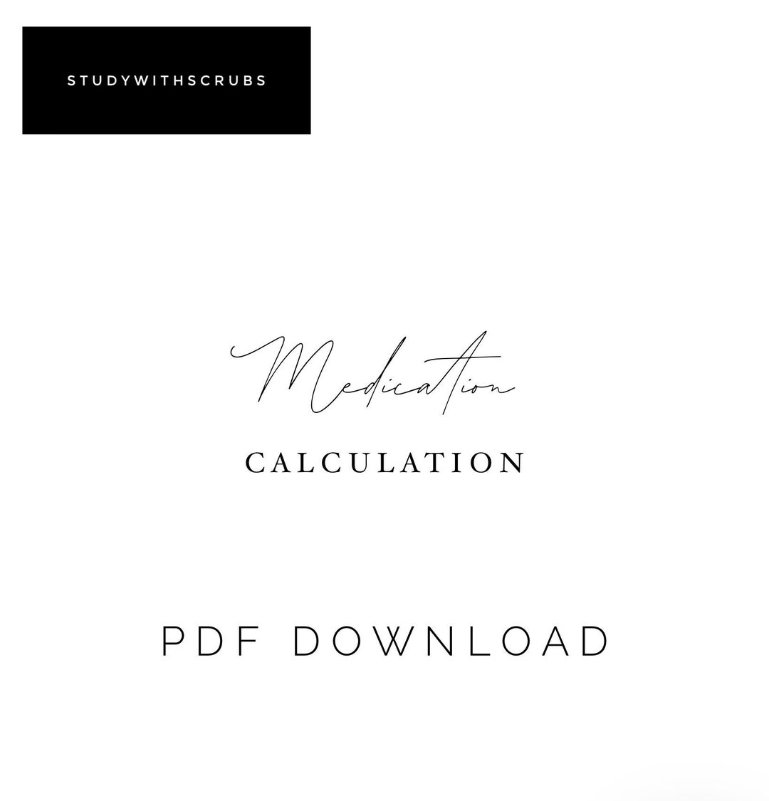 Medication Calculation Using Dimensional Analysis Cheat Sheet - Etsy