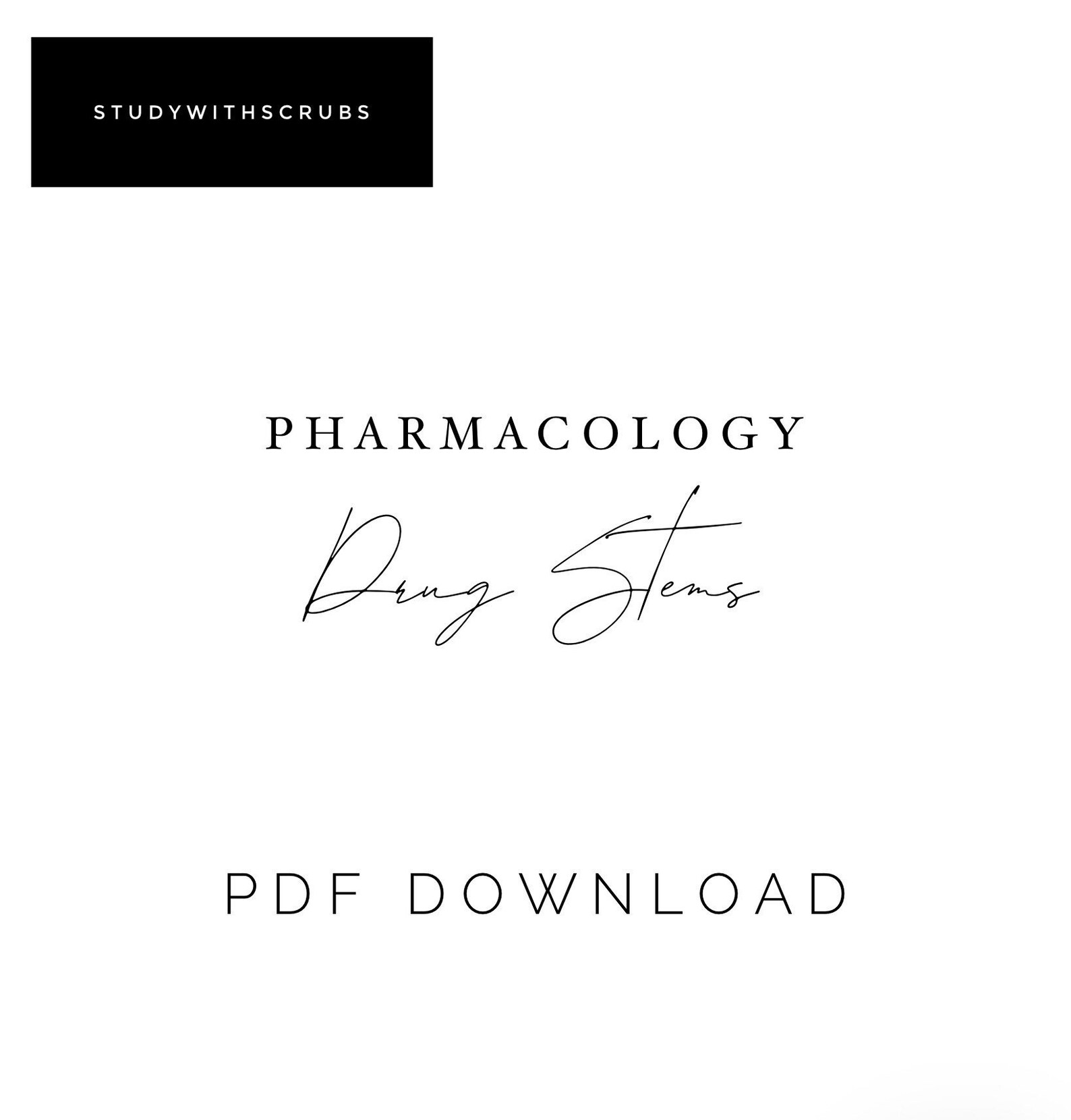 Pharmacology Drug Stems Cheat Sheet - Etsy