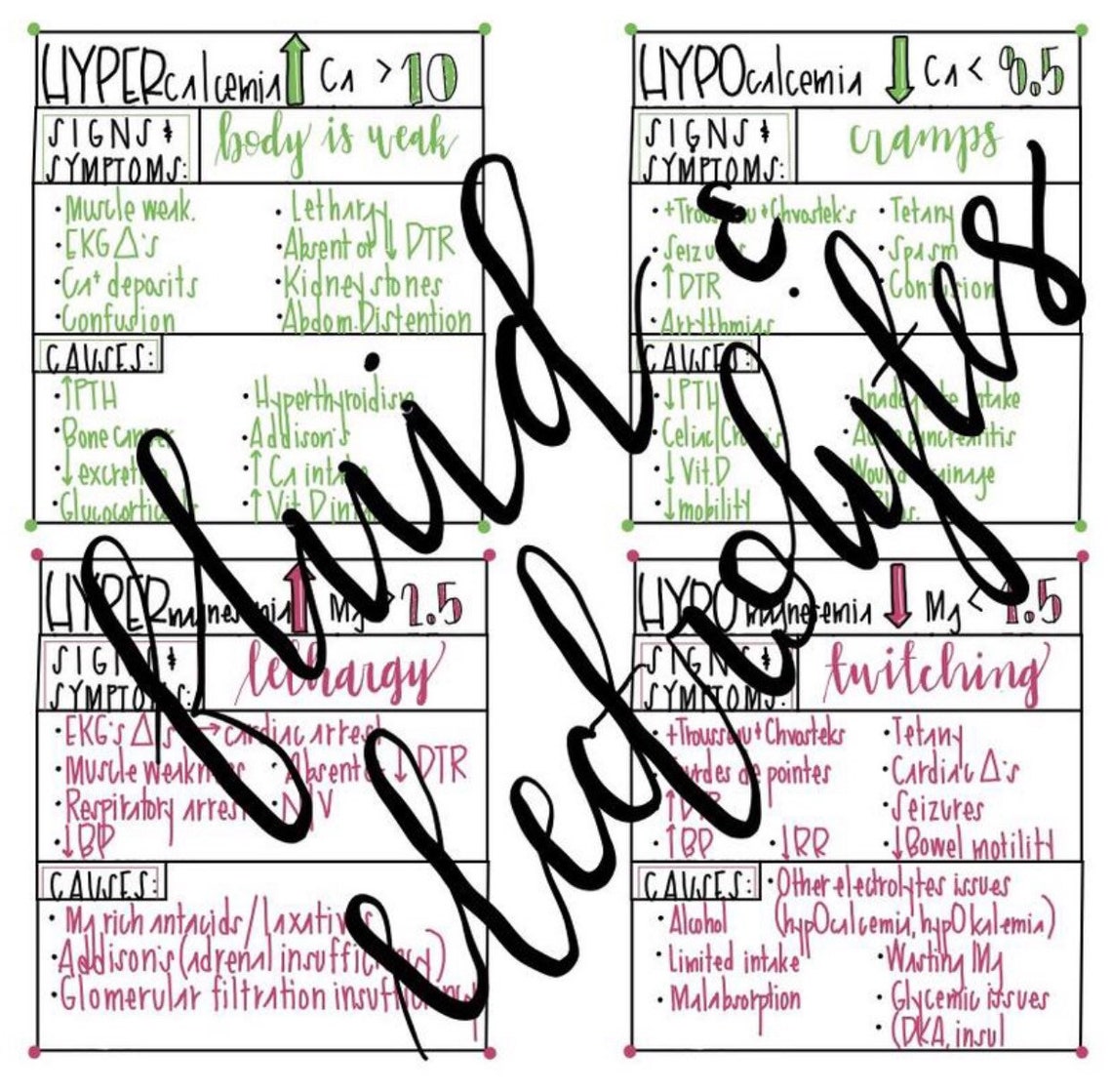 Fluid and Electrolyte Imbalances Cheat Sheet - Etsy UK