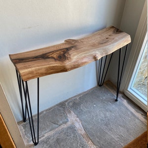 Walnut Radiator Cover | Console Table | Hairpin Legs | Rustic Hallway ...