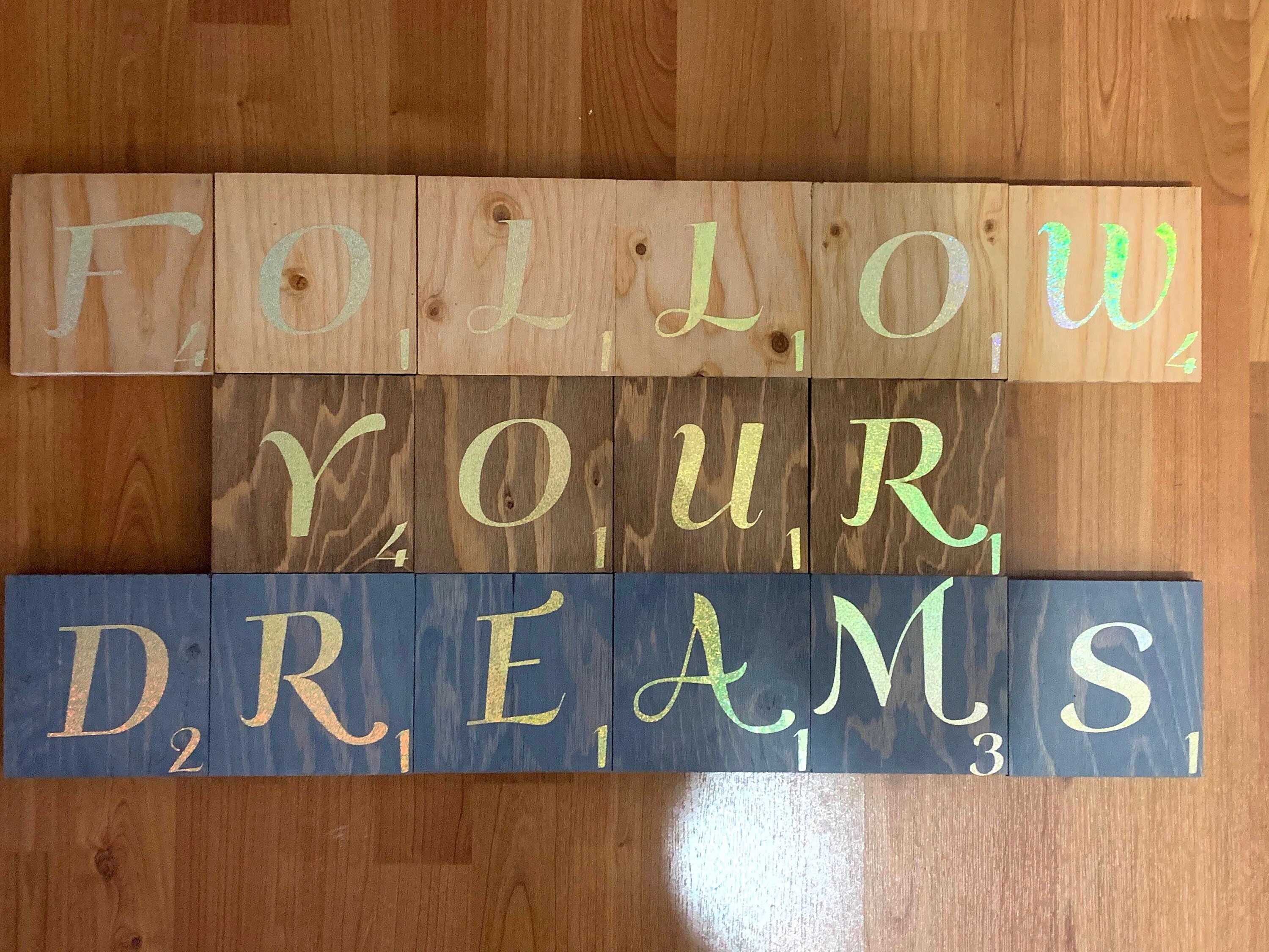 Multi-colored Scrabble Wall Tiles - Etsy