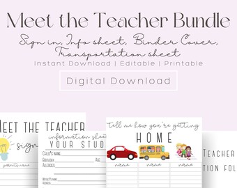 Meet the Teacher Bundle - Etsy