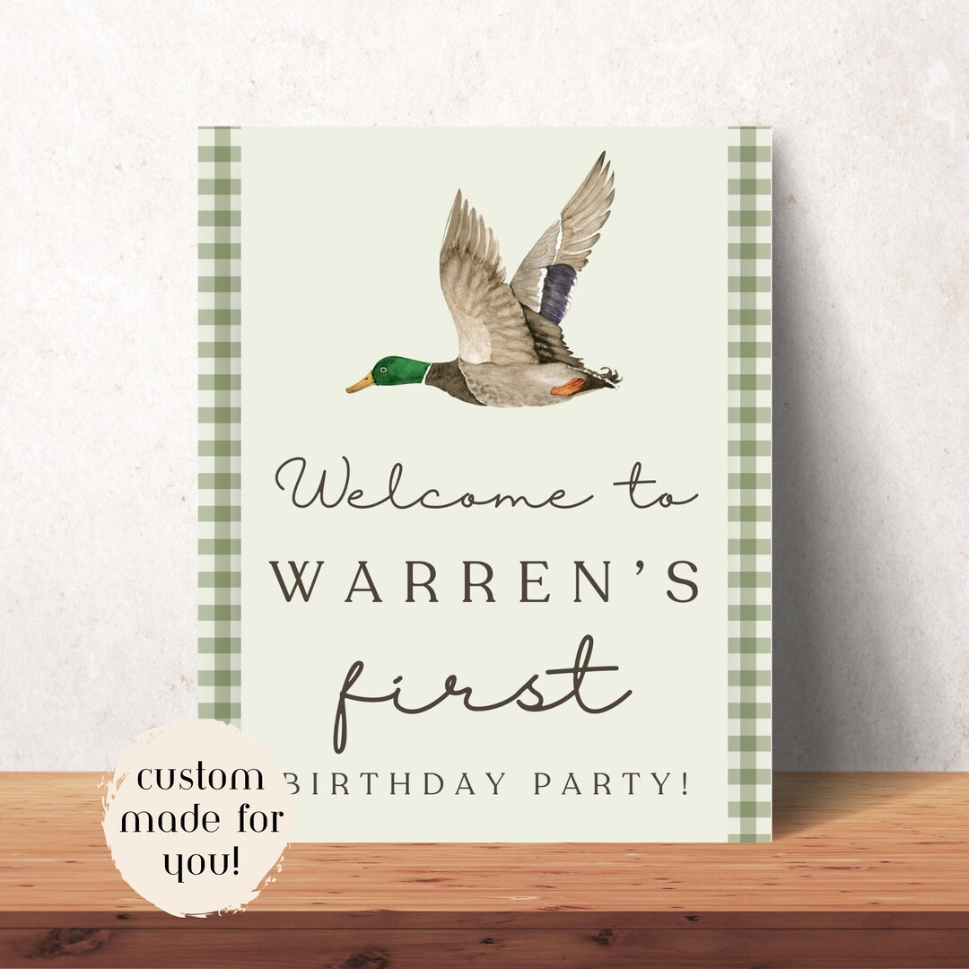 Lucky Duck Welcome Sign First Birthday Birthday Decor 16x20 Digital ...
