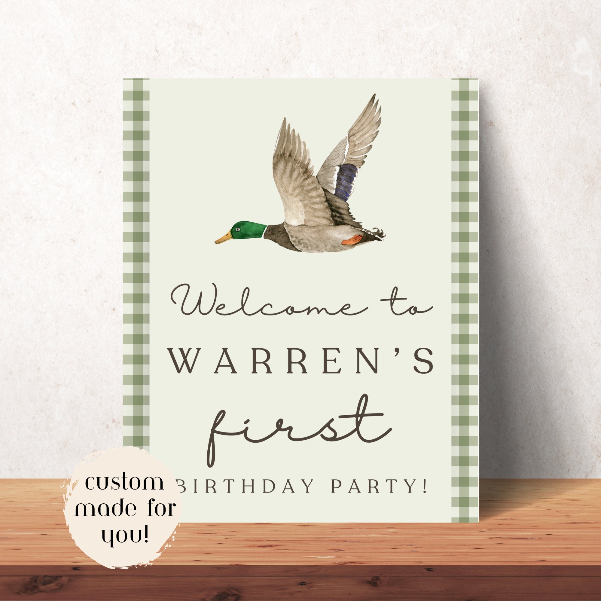 Lucky Duck Welcome Sign First Birthday Birthday Decor 16x20 Digital ...