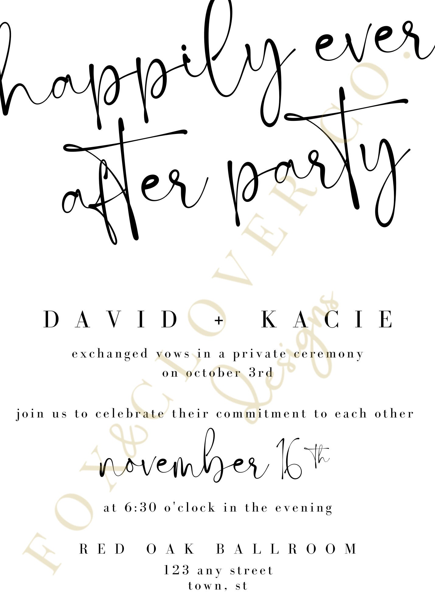 Happily Ever After Party Invitation Template Elopement Party - Etsy