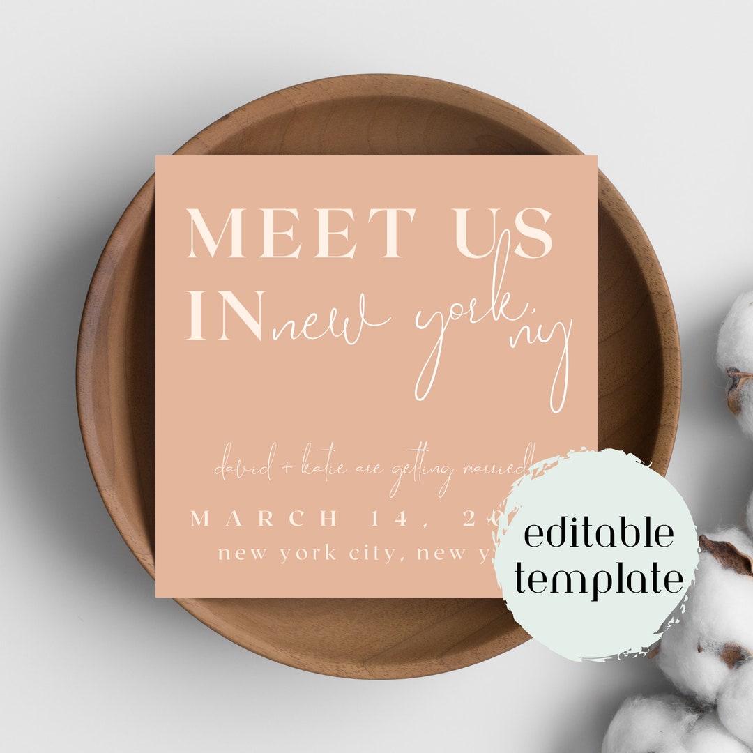 Meet Us in Save the Date Template | Wedding Invitation | Save the Date ...