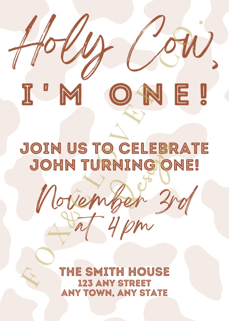 Editable Holy Cow Birthday Invitation Farm Birthday Any Age - Etsy