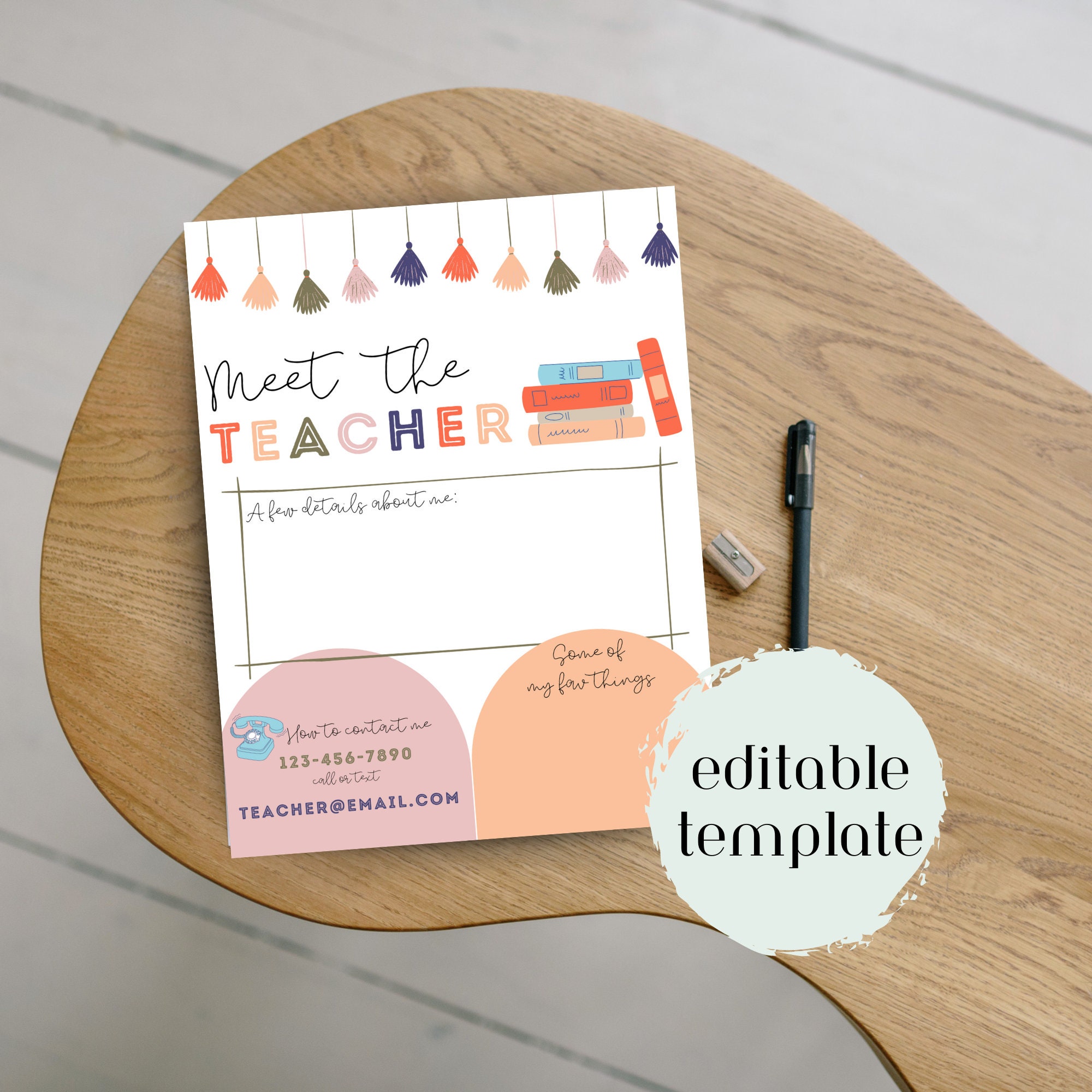 Meet the Teacher | All About Me | Instant Download | Editable | Open ...