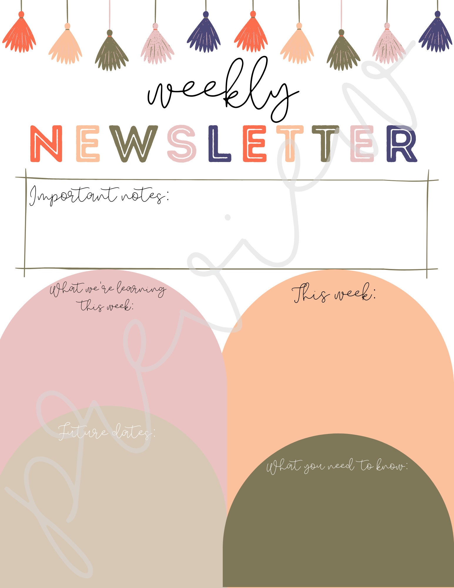 Weekly Classroom Newsletter Template | Classroom Forms | Parent ...