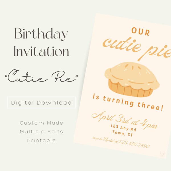 Pie Invitation - Etsy