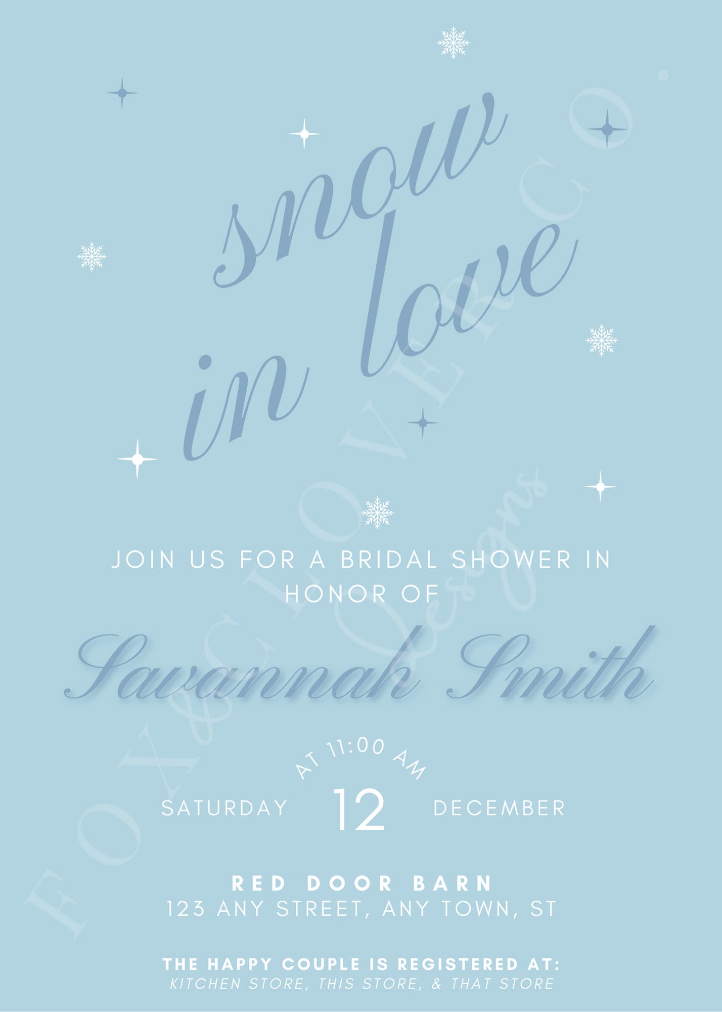 Snow in Love Bridal Shower Invitation Template | Snow | Wedding ...