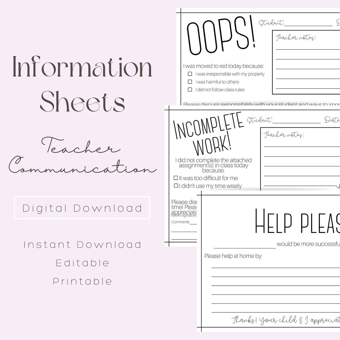 Editable Send Home Forms Back to School Classroom Forms - Etsy