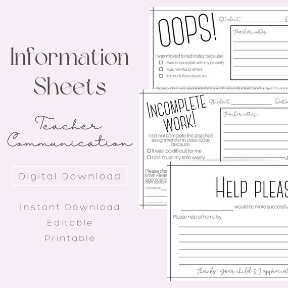 Editable Send Home Forms Back to School Classroom Forms - Etsy