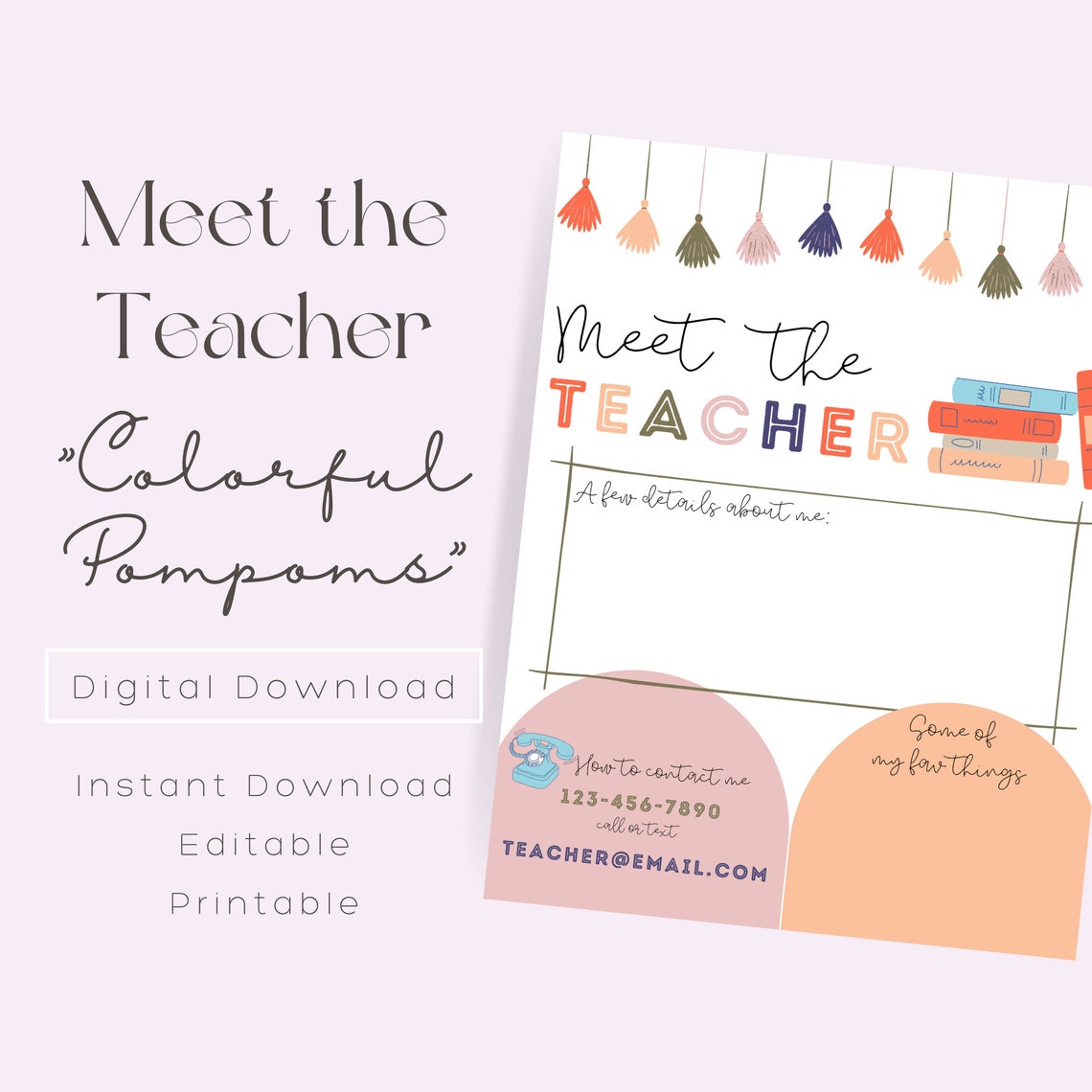 Meet the Teacher All About Me Instant Download Editable - Etsy